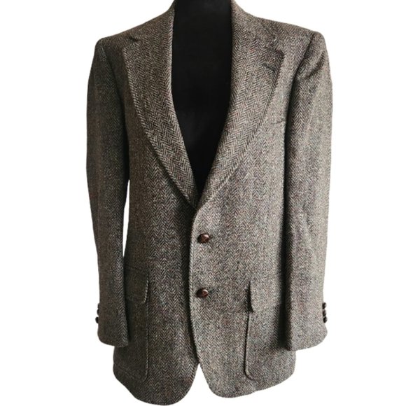 Vintage Johnny Carson | Suits & Blazers | Men Wool Tweed Herringbone ...